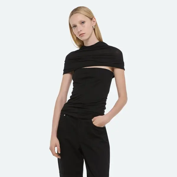 Helmut Lang Ruched Sash Top