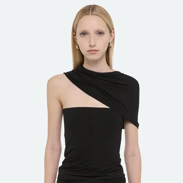 Helmut Lang Ruched Sash Top