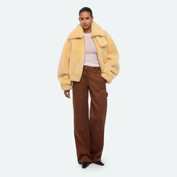 Helmut Lang Shearling Bomber - Cornsilk
