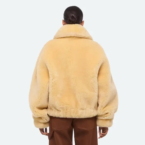 Helmut Lang Shearling Bomber - Cornsilk