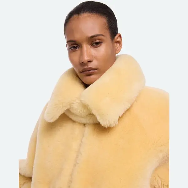 Helmut Lang Shearling Bomber - Cornsilk