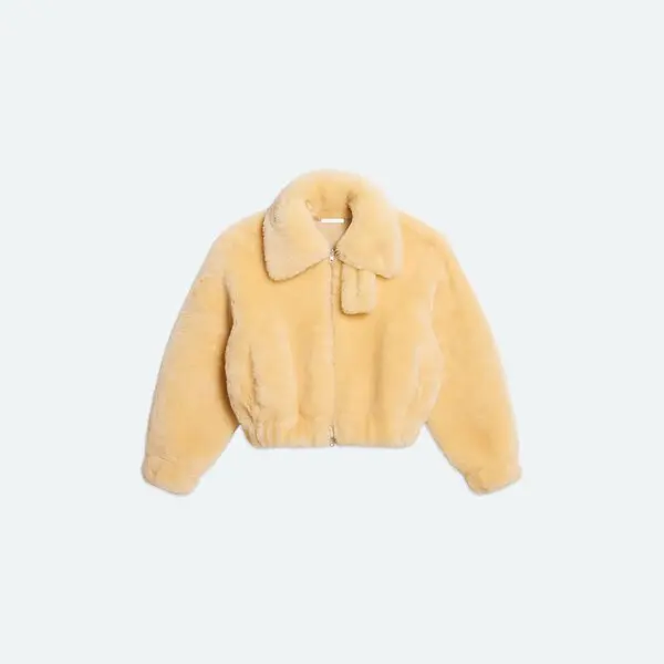 Helmut Lang Shearling Bomber - Cornsilk