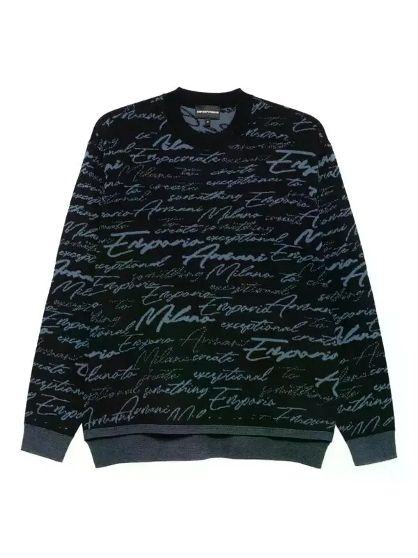 Emporio Armani Script-logo Patterned Sweater