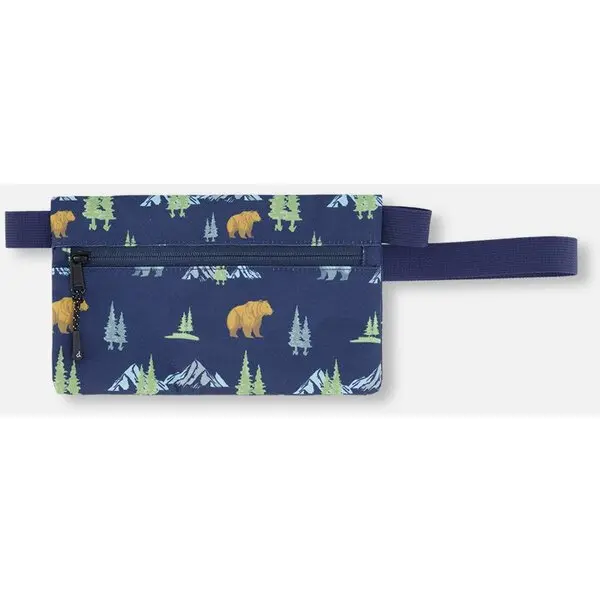 DEUX PAR DEUX Double Zippered Pencil Case - Navy