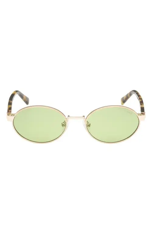 Abercrombie 51mm Oval Sunglasses - Gold/solid Green Lens