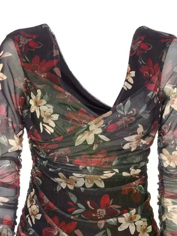 MAR DE MARGARITAS Floral Print Mesh Dress