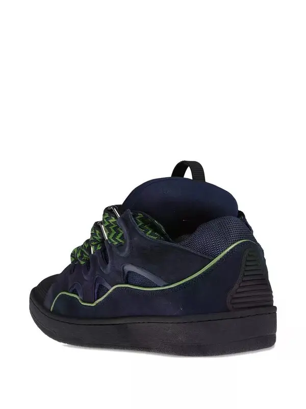 LANVIN Lace-up Leather Sneakers - Blue