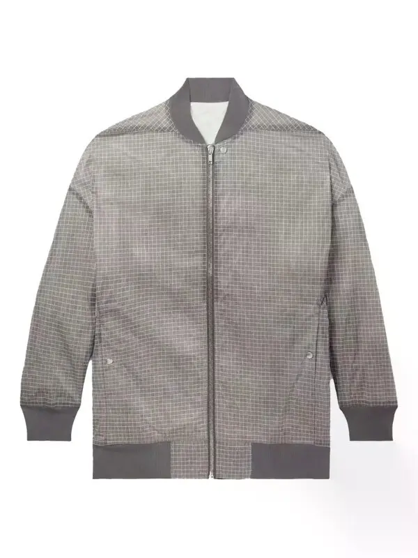 Rick Owens Grid-pattern Bomber Jacket - Grey