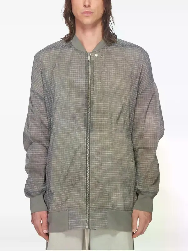 Rick Owens Grid-pattern Bomber Jacket - Grey