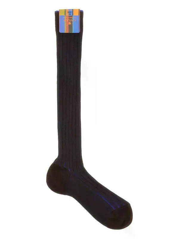 GALLO Ribbed Mid-calf Socks - Brown