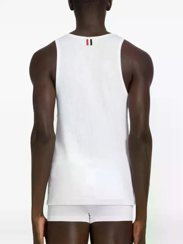 Thom Browne Ribbed Logo-appliqué Tank Top