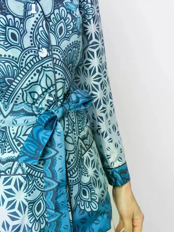 Alberta Ferretti Patterned Belted Blazer Jacket