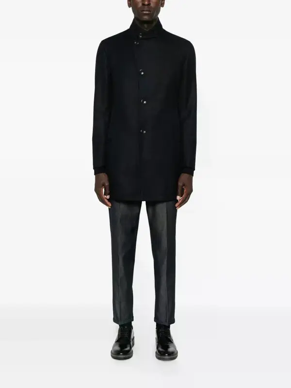 Tagliatore Mandarin-collar Button Coat