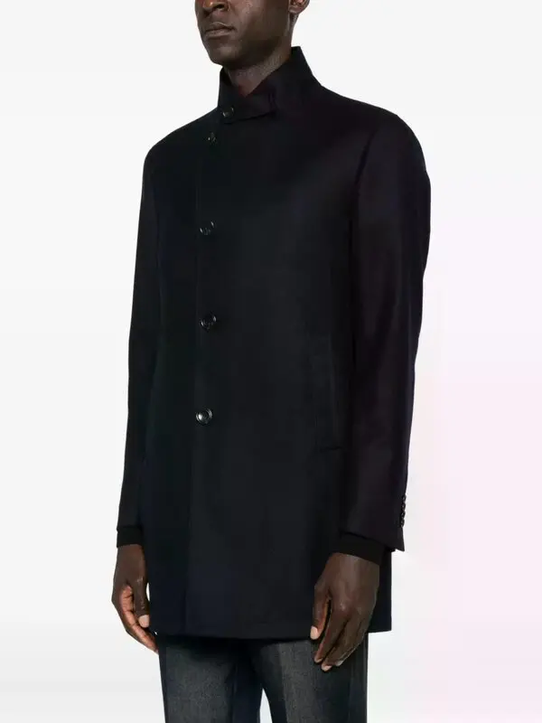 Tagliatore Mandarin-collar Button Coat