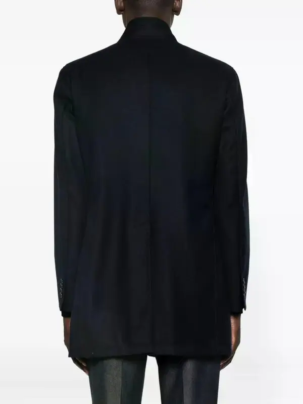 Tagliatore Mandarin-collar Button Coat