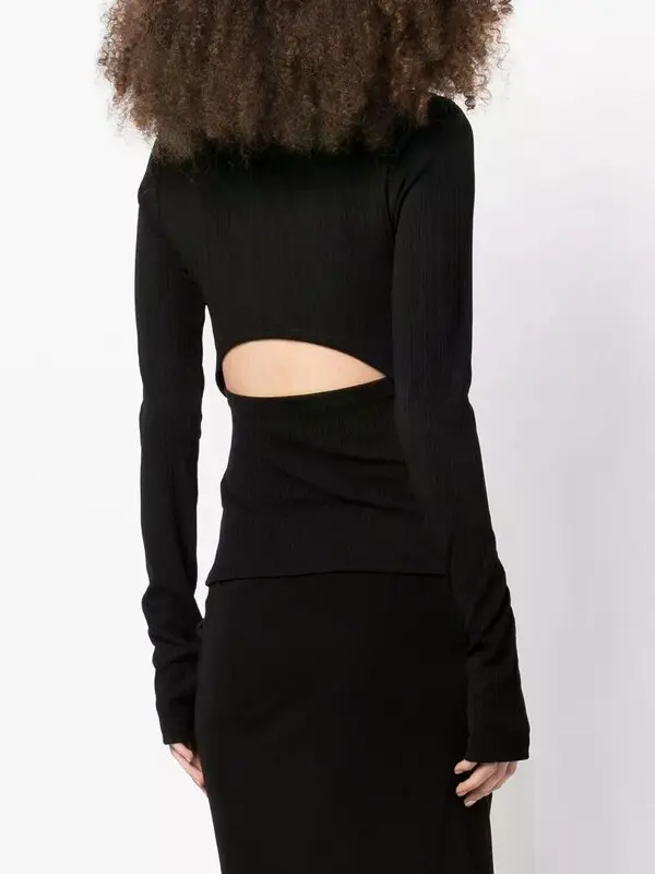 Helmut Lang Cut-out Button-up Top - Black