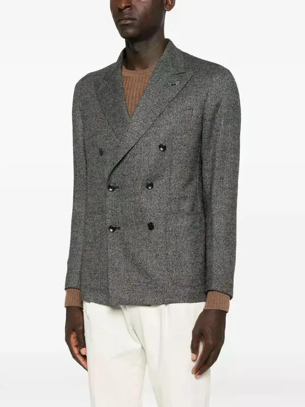 Tagliatore Diagonal-pattern Double-breasted Blazer