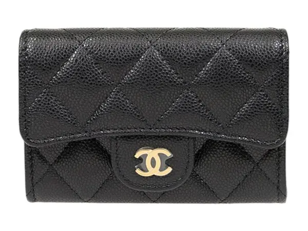 Chanel Classic Zipped Wallet Card Holder - Black