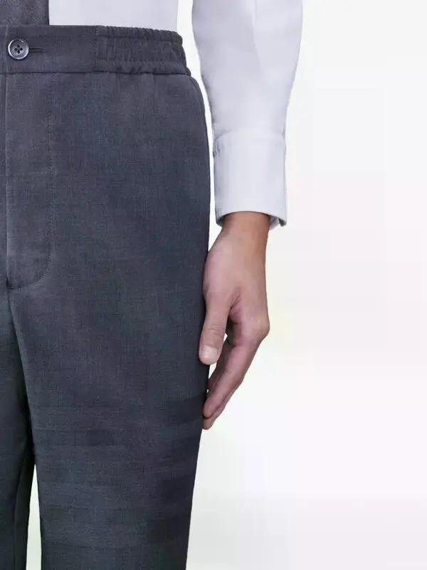 Thom Browne Stripe-detail Elasticated-cuff Trousers