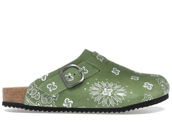 BRAVEST STUDIOS Suede Paisley Clogs - Olive
