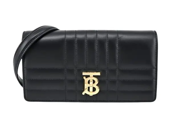 Burberry Detachable Strap Quilted Lola Wallet - Black
