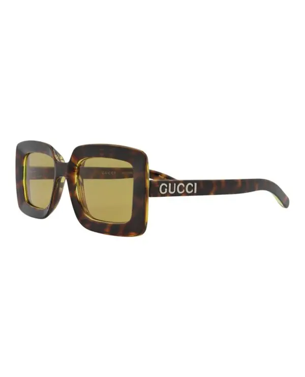 Gucci Square Frame Sunglasses - Havana Havana Brown (gg1718s/30015507/002)