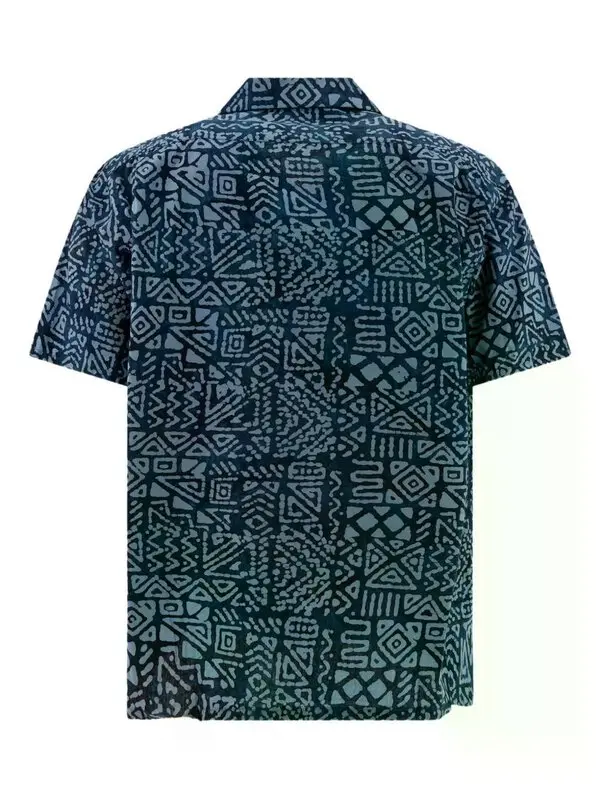 BEAMS Geometric-print Cotton Shirt