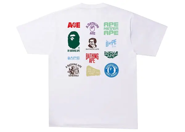 A BATHING APE Classic Logo #1 Tee Shirt - White