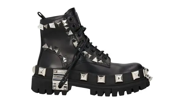 Dolce & Gabbana Studded Lace-up Combat Boots