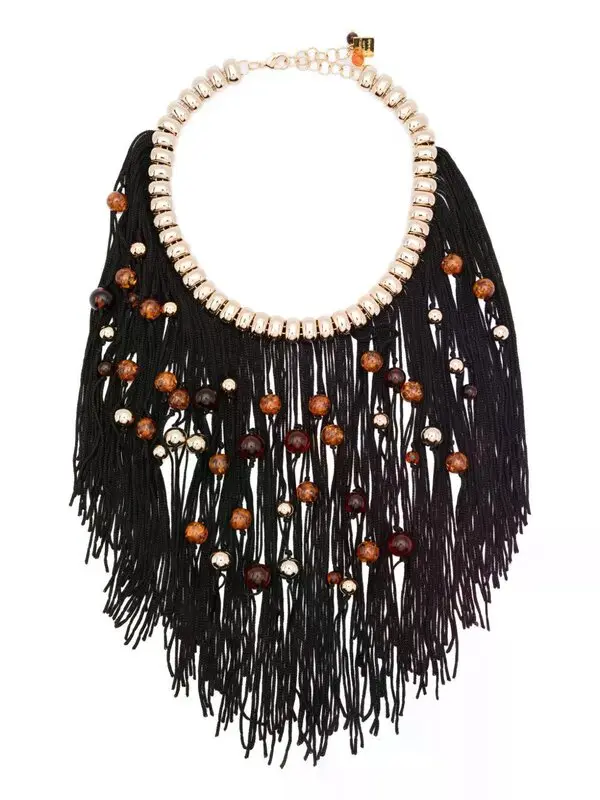 Rosantica Beaded Fringe Necklace - Gold