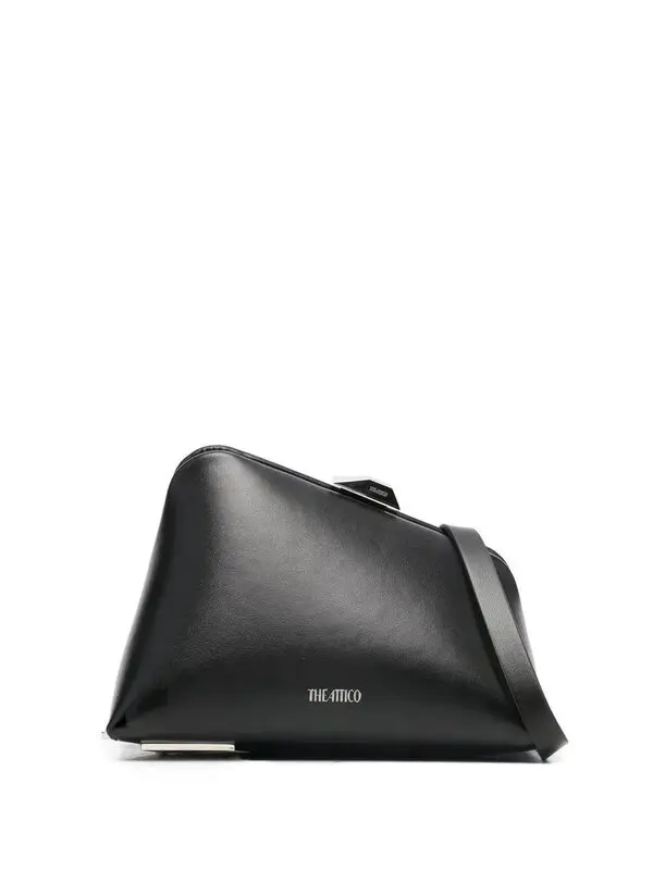Attico Leather Clutch With Detachable Strap