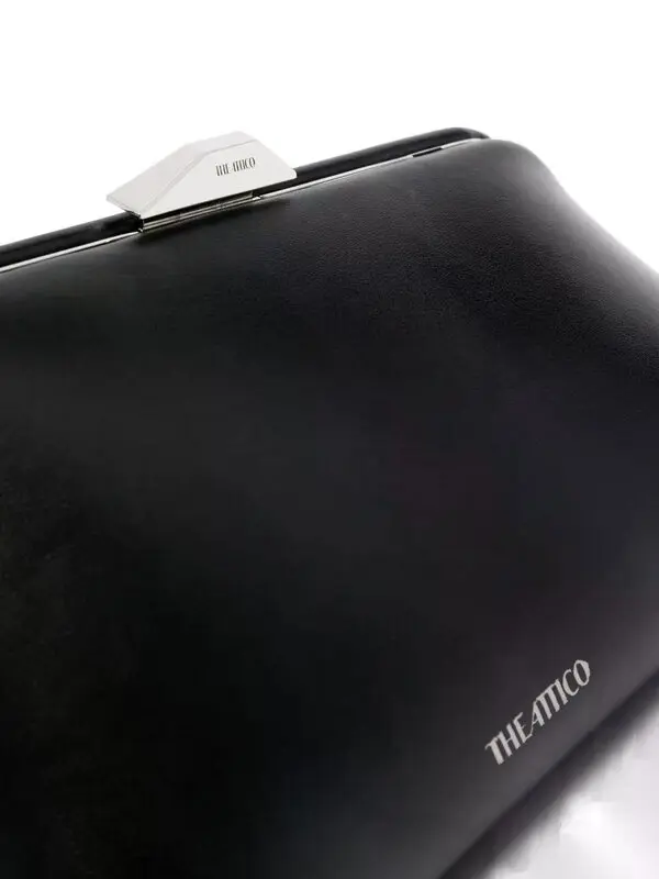Attico Leather Clutch With Detachable Strap