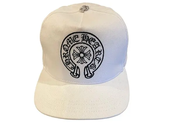 Chrome Hearts Denim Cap With Horseshoe Applique - White