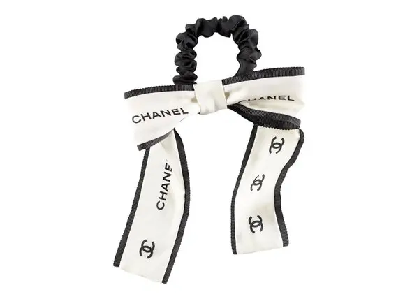 Chanel Silk Twill Hair Accessory - Ecru/black