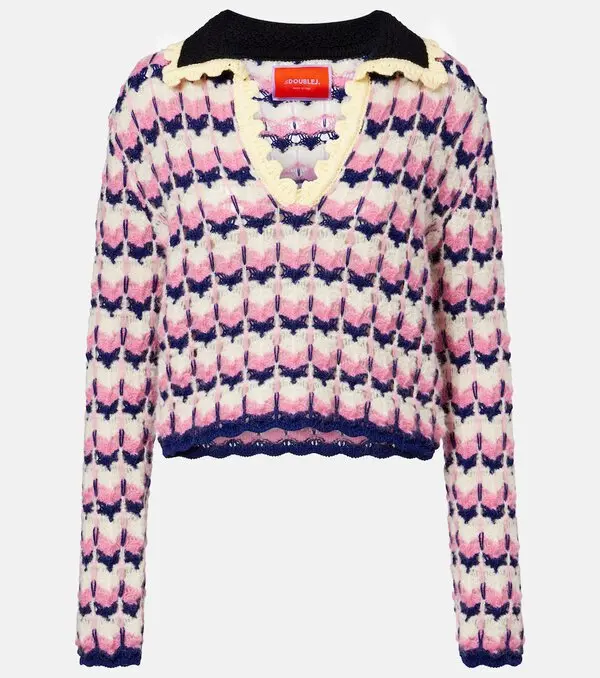 La DoubleJ Picket Wool-blend Polo Sweater - Multicoloured