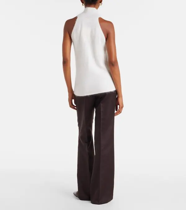 LISA YANG Leya Knitted Cashmere Tank Top - White