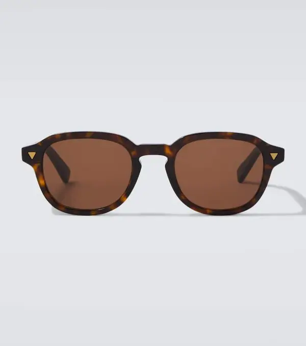 Bottega Veneta Triangle Stud Round Sunglasses - Brown