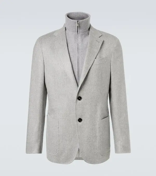Zegna Layered Cashmere Blazer - Grey