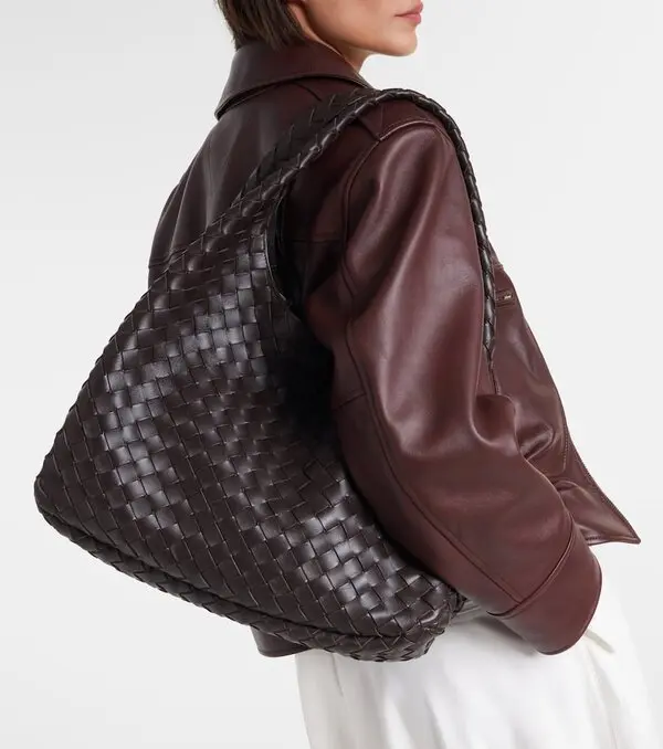 Bottega Veneta Large Campana Shoulder Bag - Brown