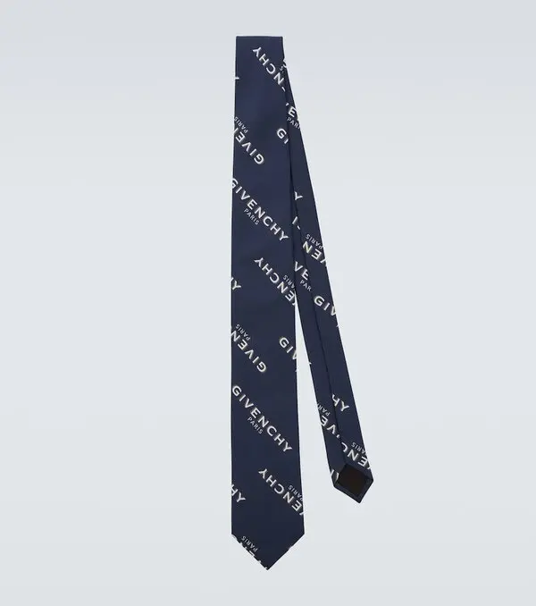 Givenchy Shadow Silk Tie - Blue