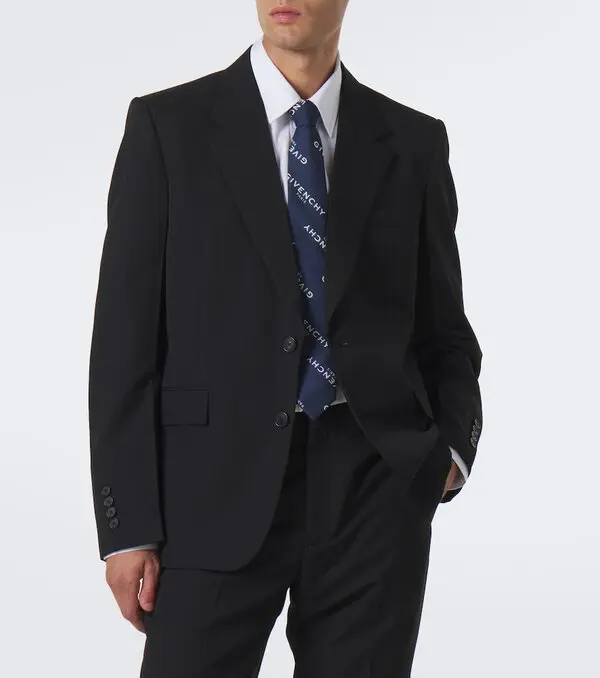 Givenchy Shadow Silk Tie - Blue