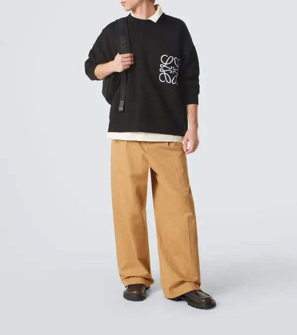 Loewe Anagram Embroidered Sweater - Black