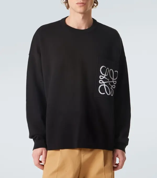 Loewe Anagram Embroidered Sweater - Black