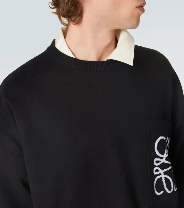 Loewe Anagram Embroidered Sweater - Black