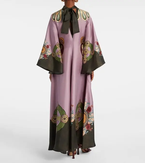 La DoubleJ Magnifico Printed Silk Twill Kaftan