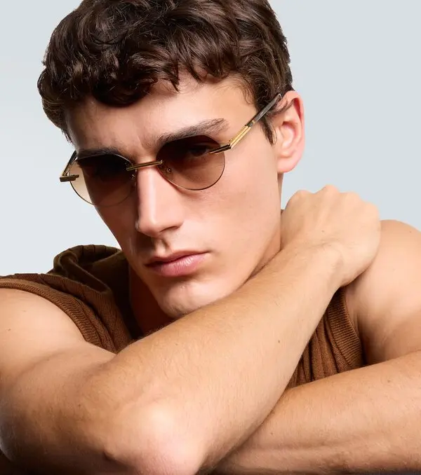 Bottega Veneta Glasant Round Sunglasses