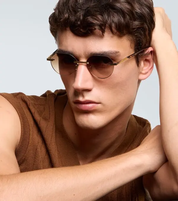 Bottega Veneta Glasant Round Sunglasses