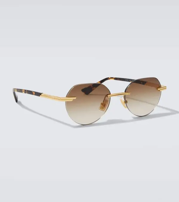 Bottega Veneta Glasant Round Sunglasses