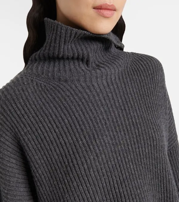 JOSEPH Ribbed-knit Wool-blend Turtleneck Sweater - Grey