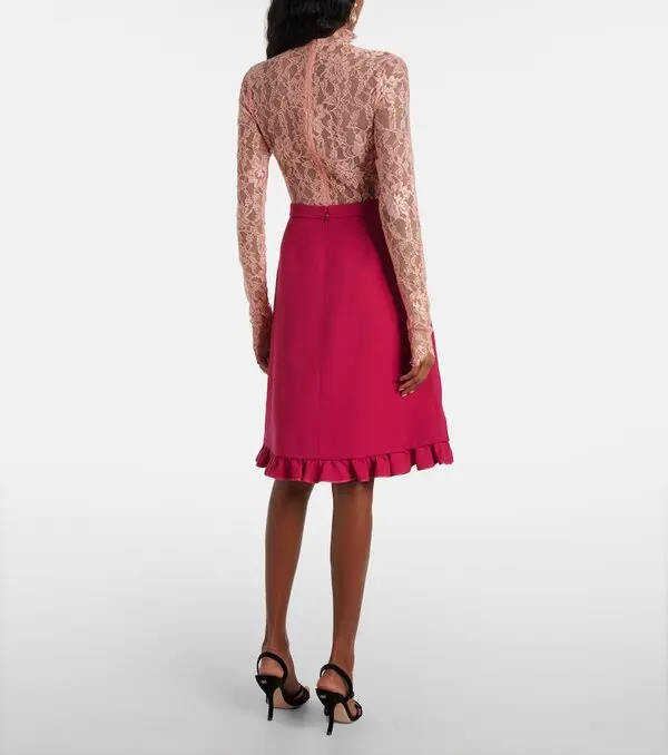 Valentino Garavani Crepe Couture Ruffled Miniskirt